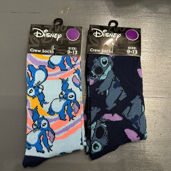 Disney | Underwear & Socks | Disney Stitch Crew Sock Bundle Nwt | Poshmark
